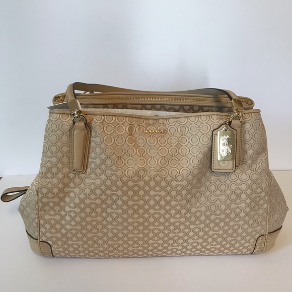 Coach | Bags | Coach Madison Op Art Pearlescent Cafe Carryall | Poshmark